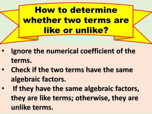 Like & unlike terms | PPTX