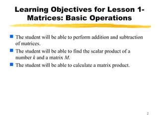 Lesson 1 matrix | PPT