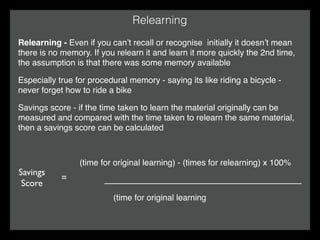 Relearning Psychology Examples