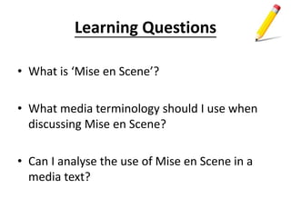 Lesson 1 - Mise en Scene | PPTX