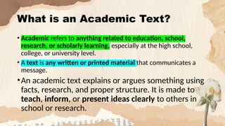 Lesson 1 - nature and characteristics of academic text.pptx