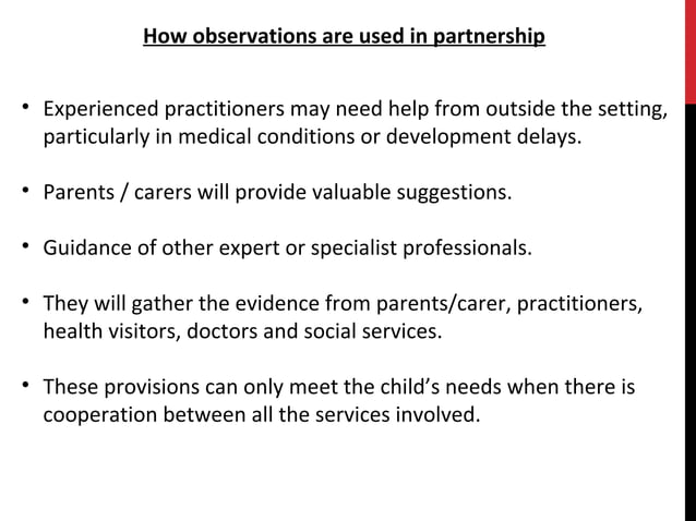 Observation, Assessment and Planning in Early Years | PPT | Parenting ...