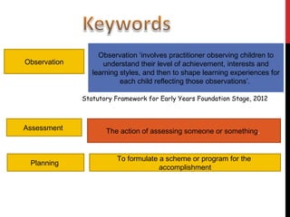 Observation, Assessment and Planning in Early Years | PPT