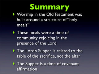 The Table of the Lord: Lesson 1 Old Testament | PDF