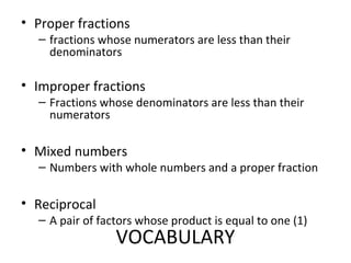 Lesson 1 operations with fractions part 1 (notes) | PPT