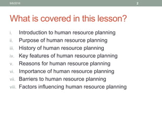 Lesson 1 overview of hr planning | PDF