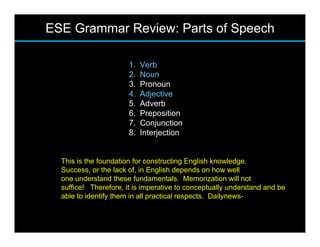 Lesson 1 part of speech | PDF