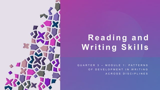 LESSON 1- Patterns of Development in Writing Across Disciplines.pptx | Infectious Diseases ...