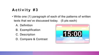 LESSON 1- Patterns of Development in Writing Across Disciplines.pptx