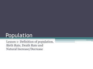 Lesson 1 population | PPT
