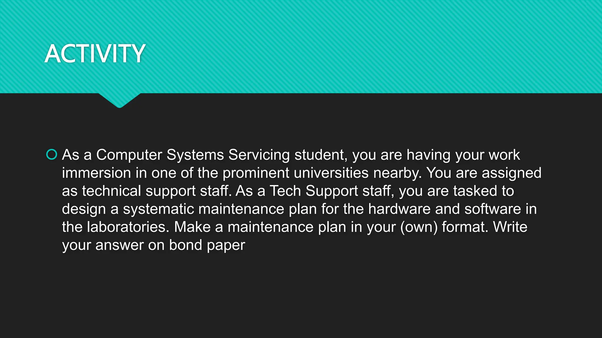 LESSON 1- Procedures in Planning and Conducting Maintenance.pptx | IT and Internet Support ...