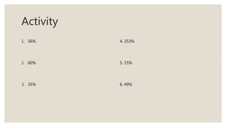 Lesson 1 - Quarter 3 (Percent in Relation to fraction, Ratio, and ...