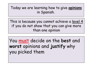 Lesson 1. range of opinions differentiated version | PPT