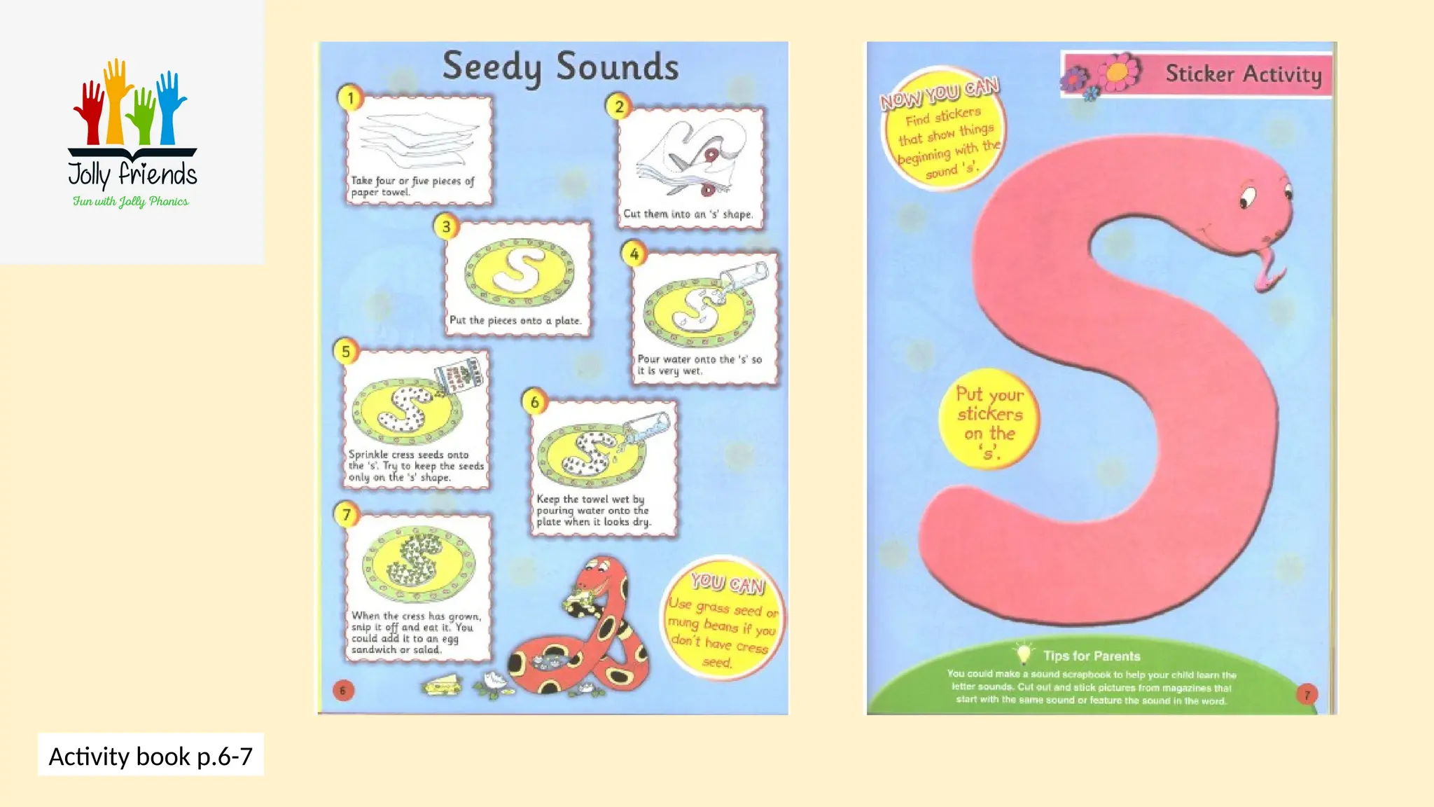 Lesson 1- S Jolly Phonics Lesson 1 - Sound S | PPTX