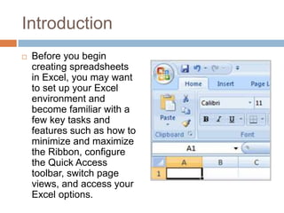 Lesson 1 setting up excel environment | PPT