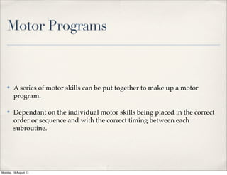 Lesson 1 skill learning principles | PDF | Sports