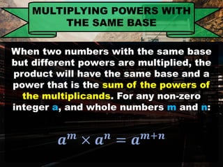 Solving powers with the same base | PPT