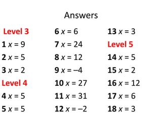 Lesson 1 solving problems using algebra | PPT