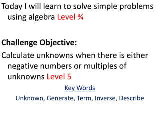 Lesson 1 solving problems using algebra | PPT