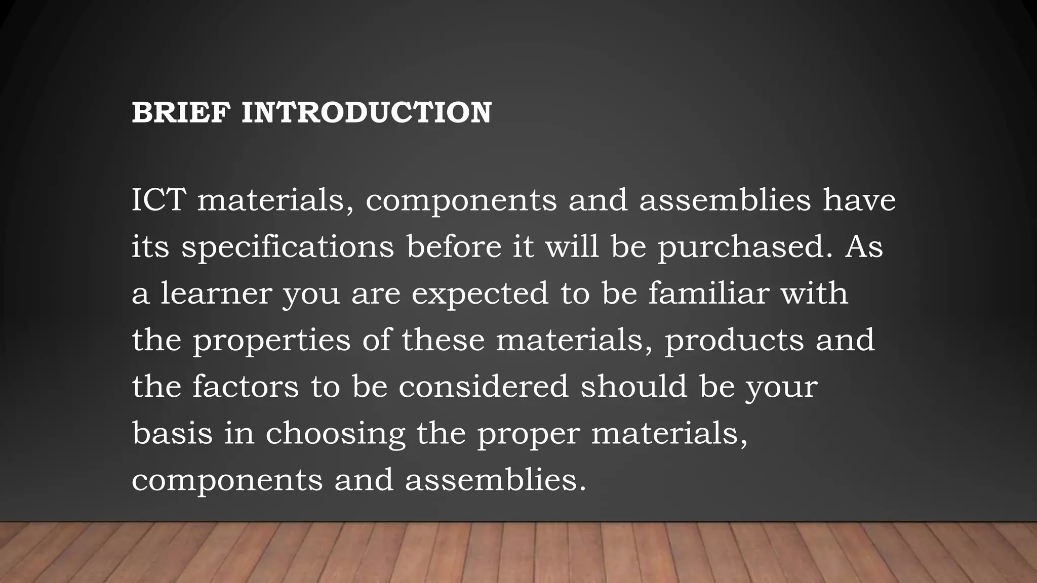 LESSON 1 - SPECIFICATION OF MATERIALS AND COMPONENTS.pptx