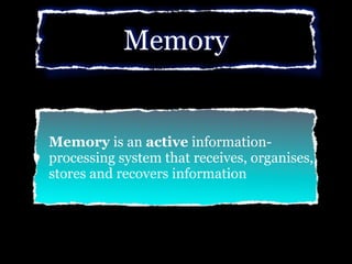 Lesson 1 the processes of memory 2012 (slideshare) | PPT