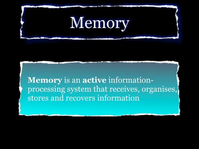 Lesson 1 the processes of memory 2012 (slideshare) | PPT