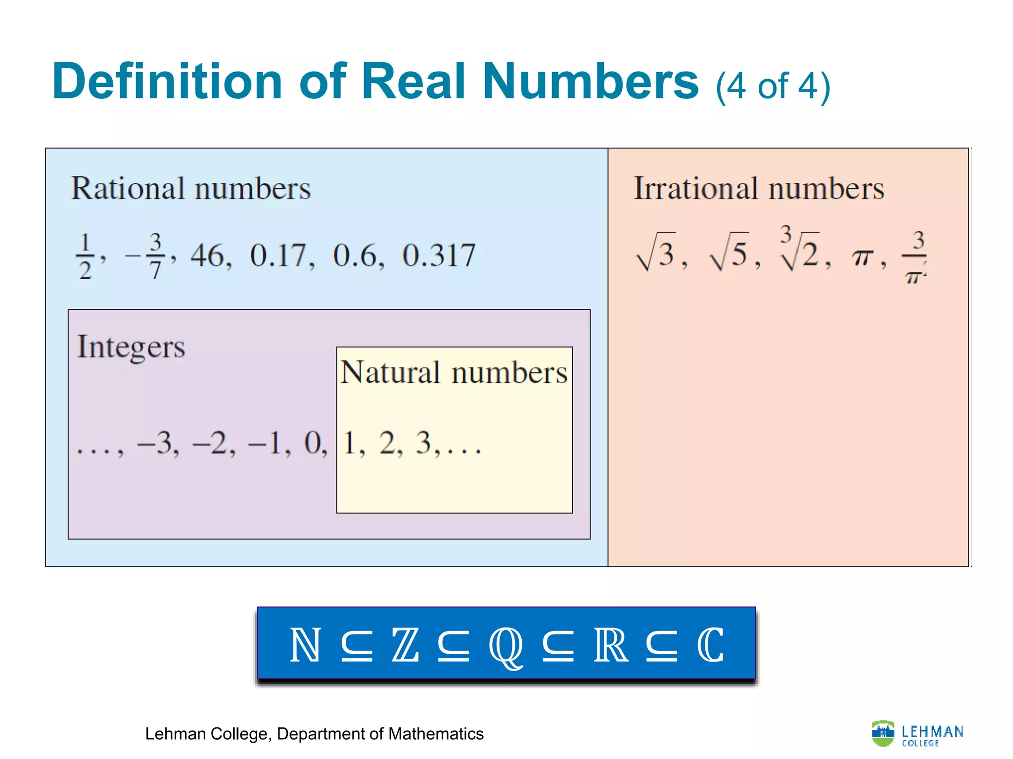 Lesson 1: The Real Number System | PPTX