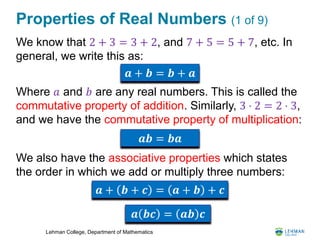 Lesson 1: The Real Number System | PPTX
