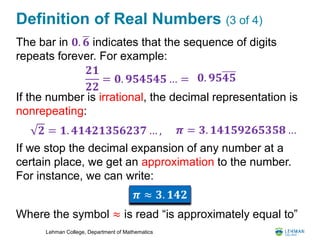 Real Number System Symbols