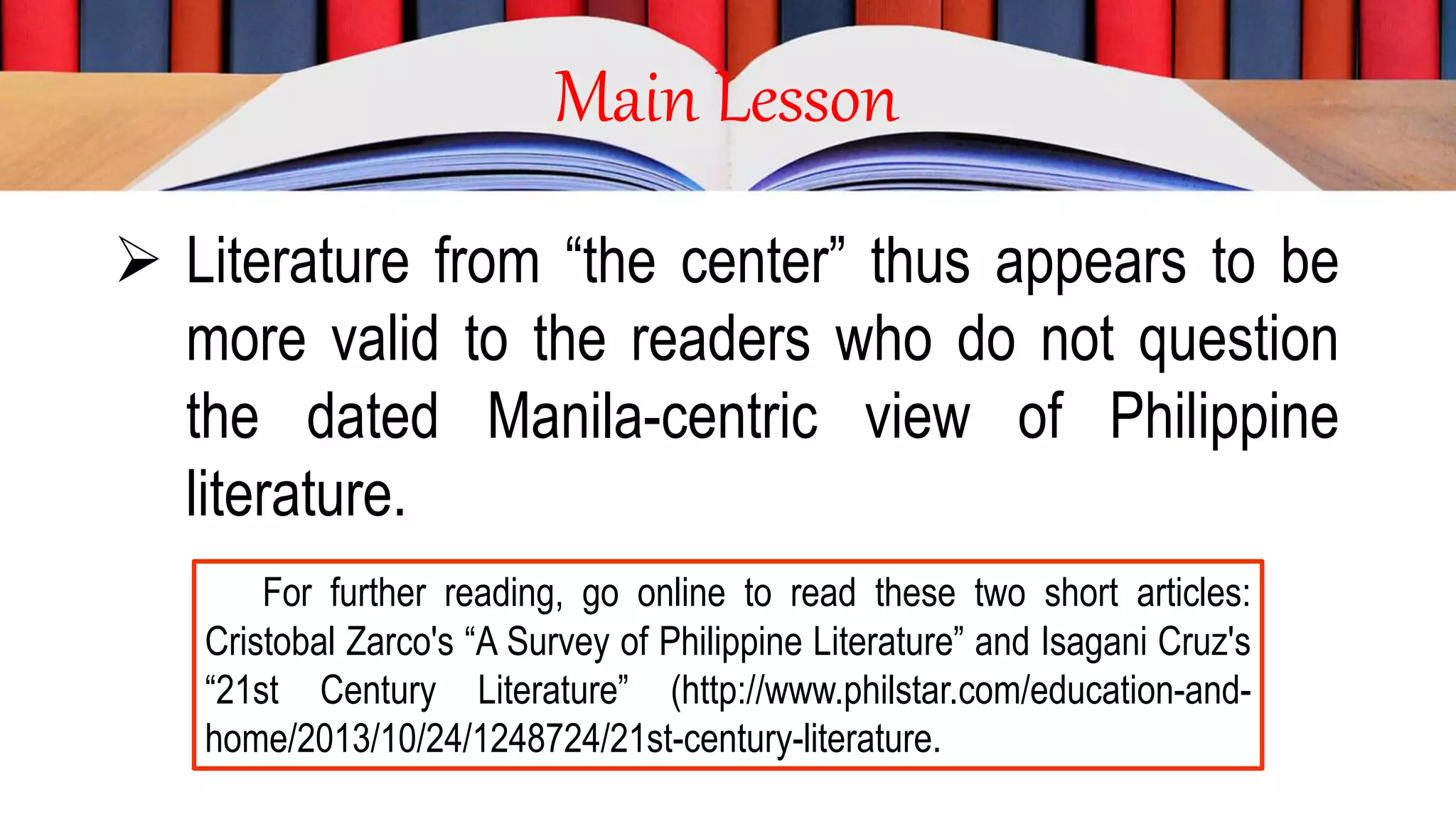 LESSON 1-THE REGIONAL APPROACH TO READING PHILIPPINE LITERATURE.pptx