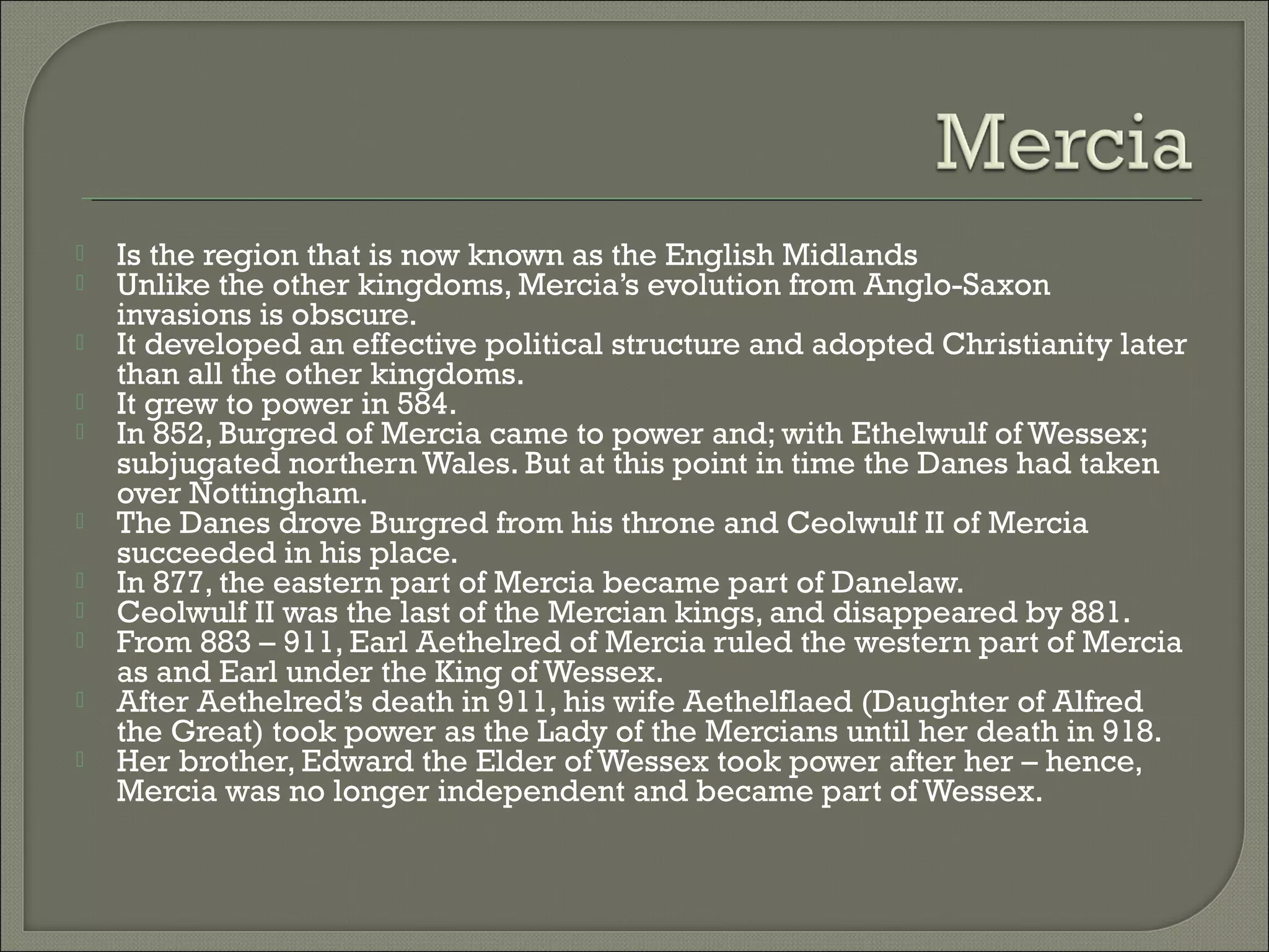 Lesson 1 - The Structure of Anglo-Saxon England | PPT