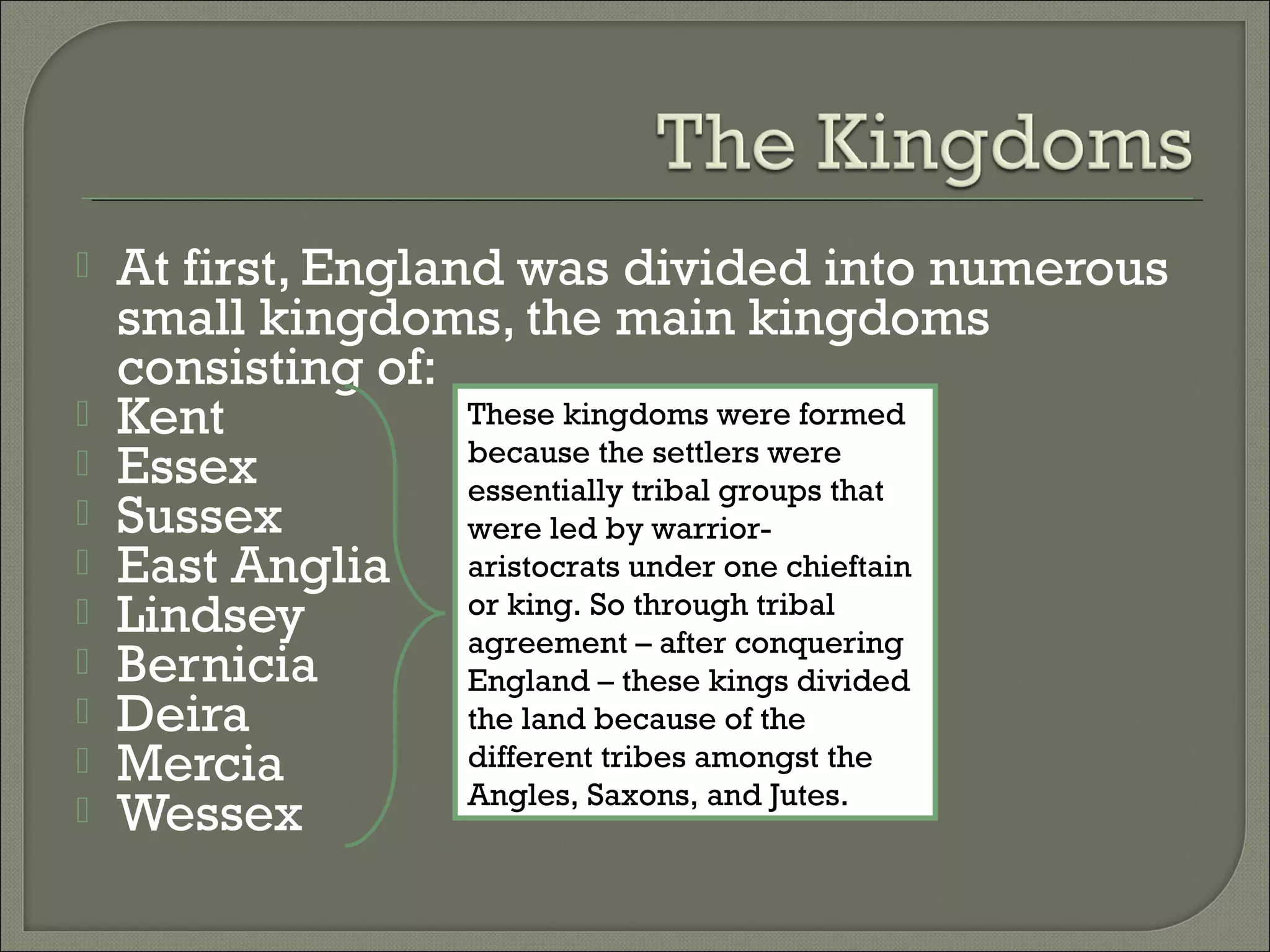 Lesson 1 - The Structure of Anglo-Saxon England | PPT