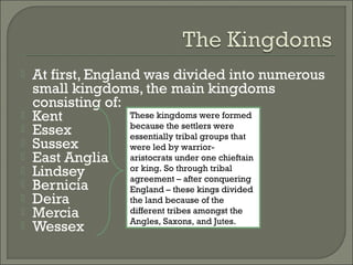 Lesson 1 - The Structure of Anglo-Saxon England | PPT