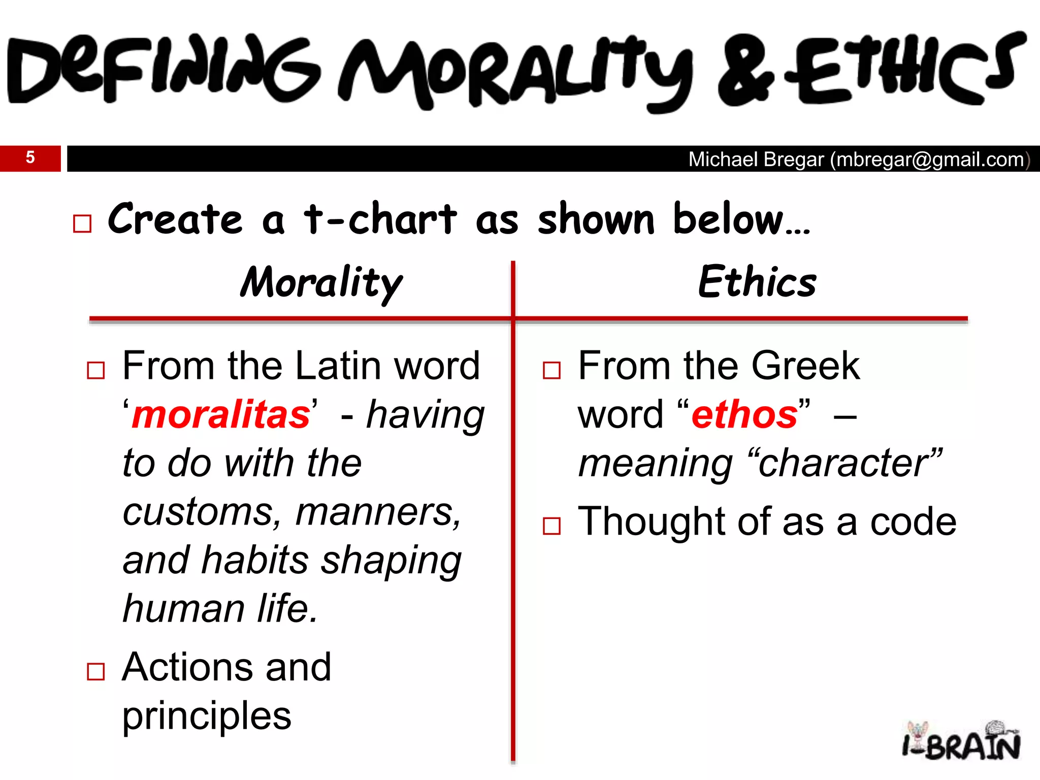 Lesson 1: Thinking about Ethics & Morality | PPTX