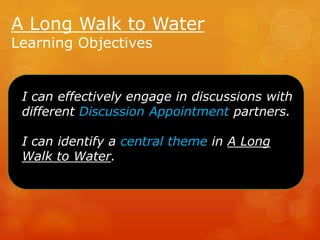 A Long Walk to Water: Lesson1 unit2 | PPT