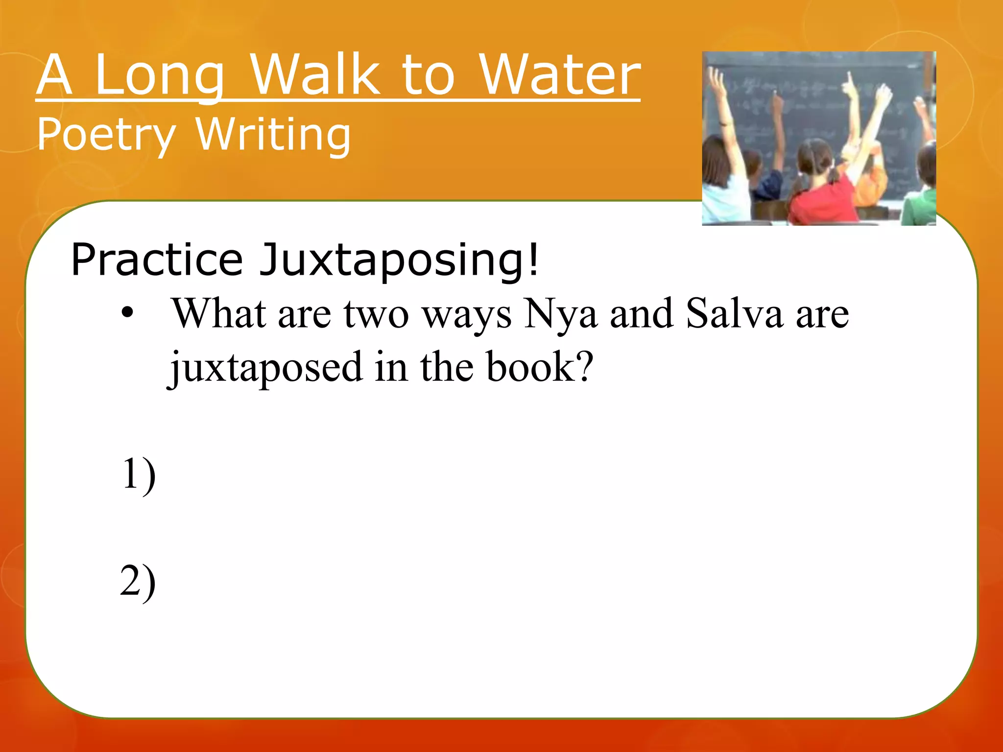 A Long Walk to Water: Lesson1 unit3 | PPTX