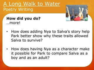 A Long Walk to Water: Lesson1 unit3 | PPTX