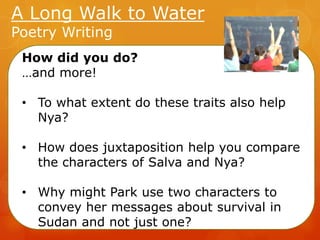 A Long Walk to Water: Lesson1 unit3 | PPTX