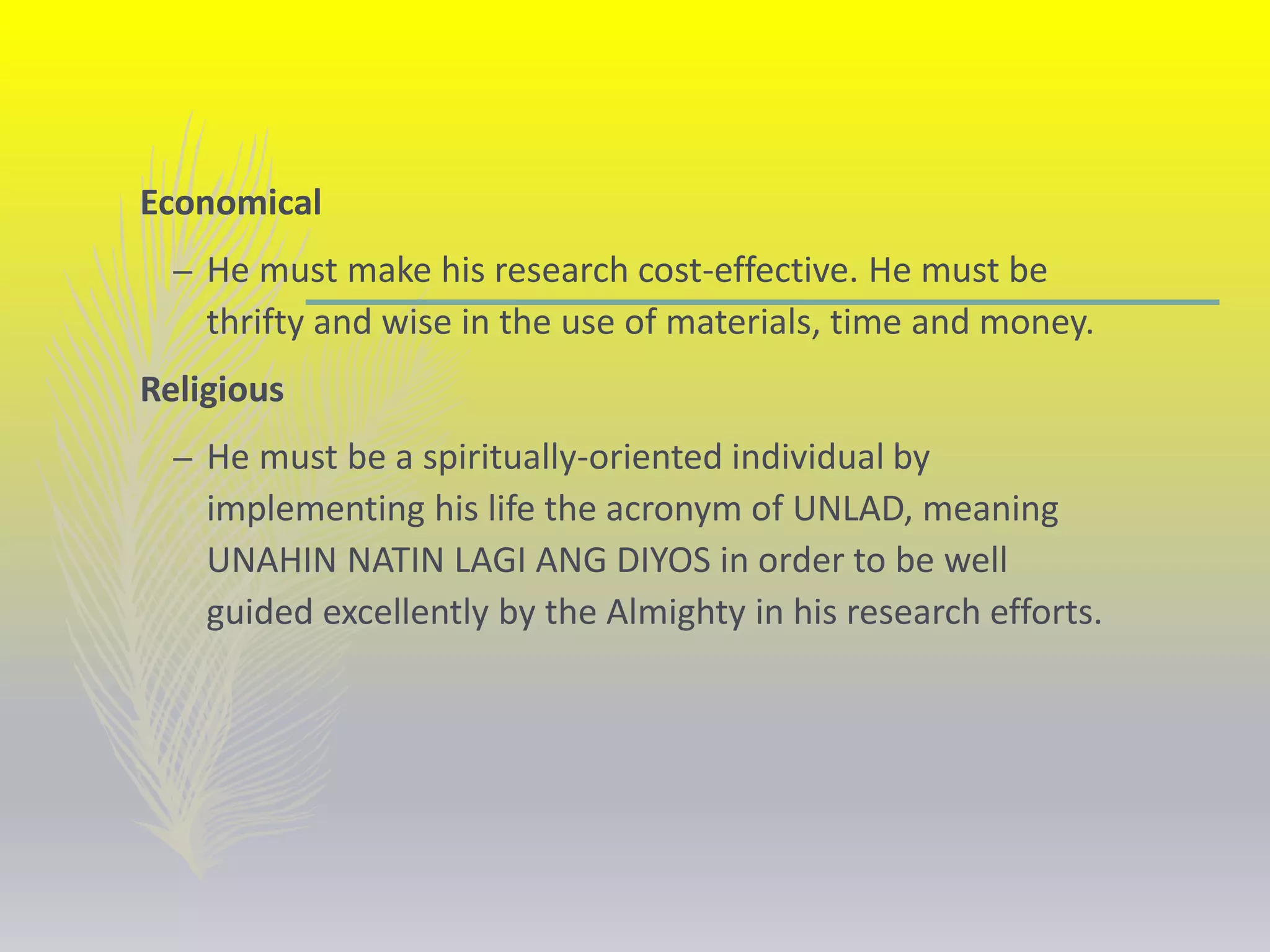 Lesson 1 values of research to man | PPT