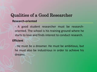 Lesson 1 values of research to man | PPTX