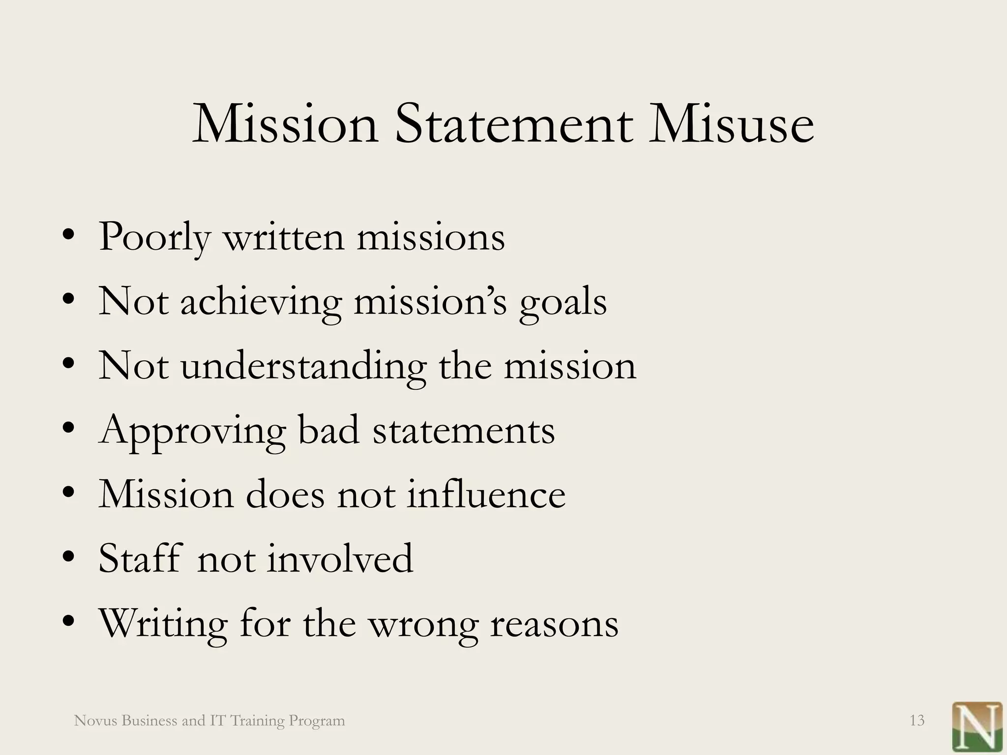 Lesson 1: Vision and Mission Statements | PPTX