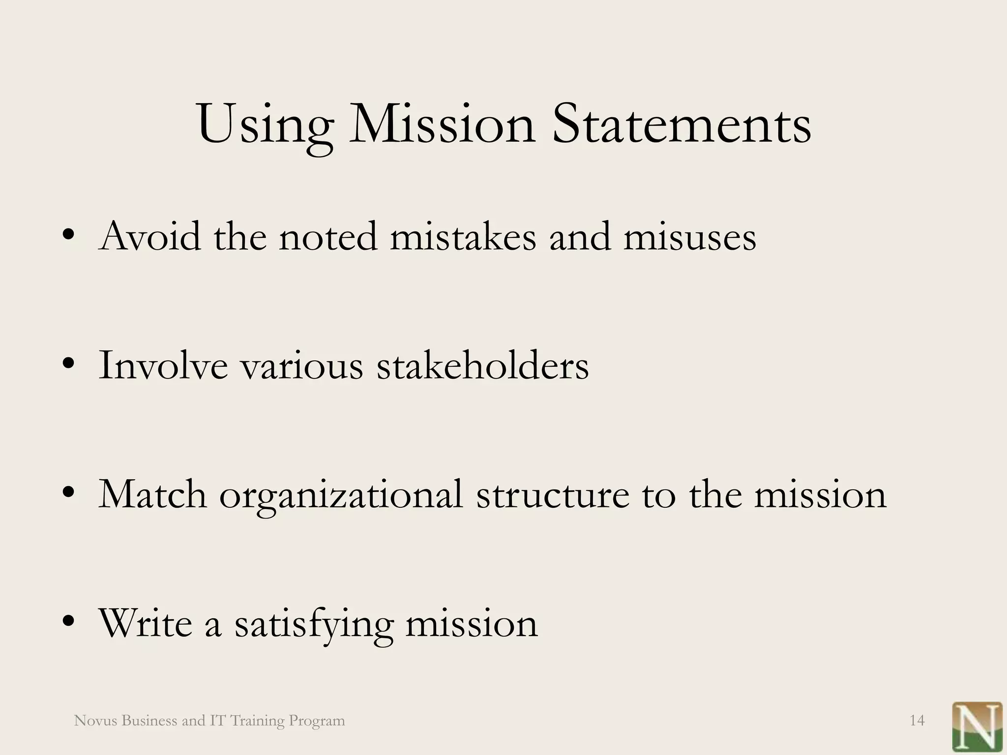 Lesson 1: Vision and Mission Statements | PPTX