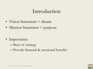 Lesson 1: Vision and Mission Statements | PPTX