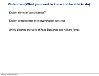 Lesson 1 what is consciousness | PDF