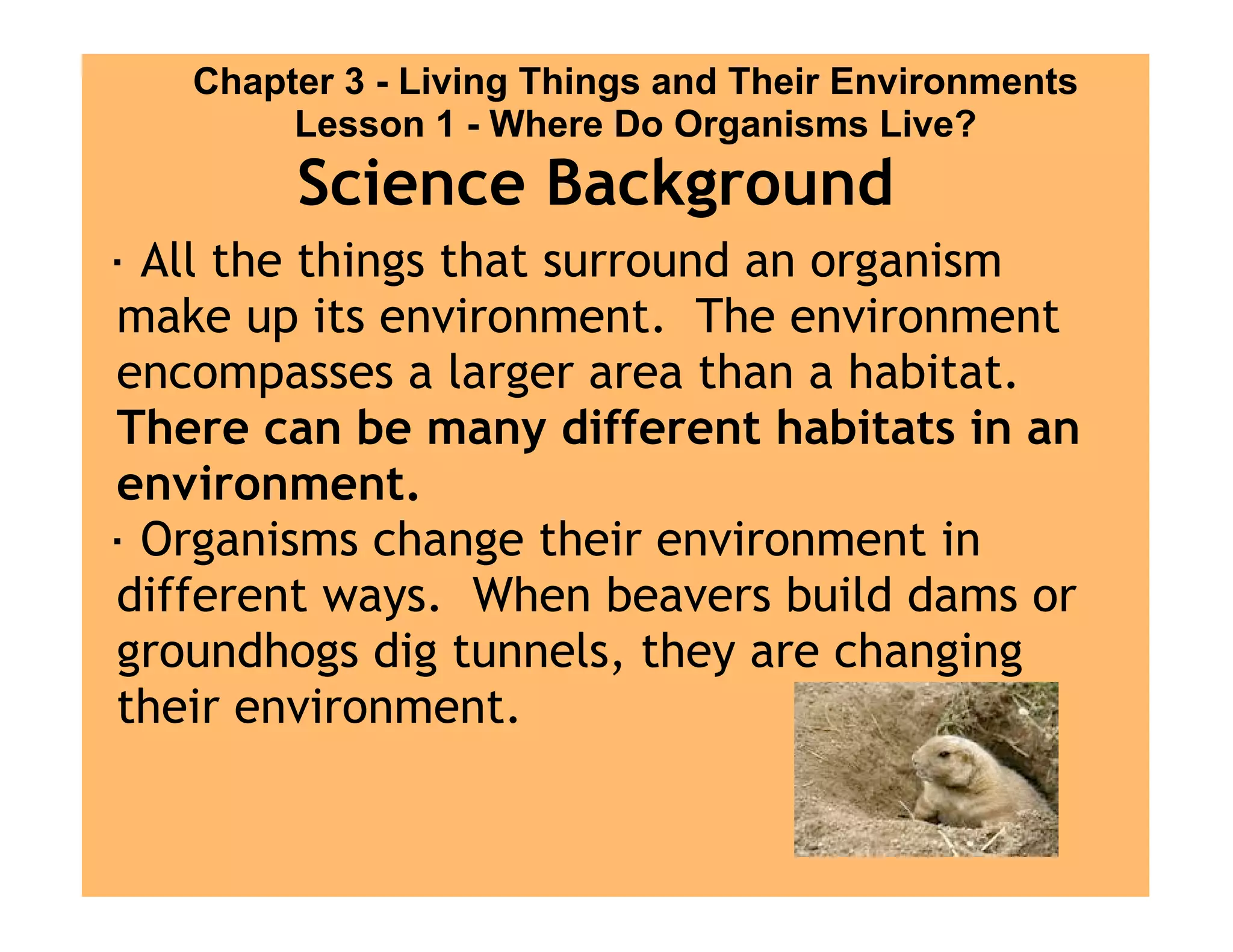 Lesson 1 where do organisms live | PDF