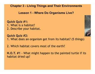 Lesson 1 where do organisms live | PDF