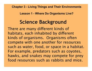 Lesson 1 where do organisms live | PDF