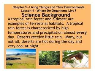 Lesson 1 where do organisms live | PDF