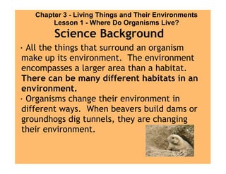 Lesson 1 where do organisms live | PDF