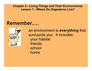 Lesson 1 where do organisms live | PDF